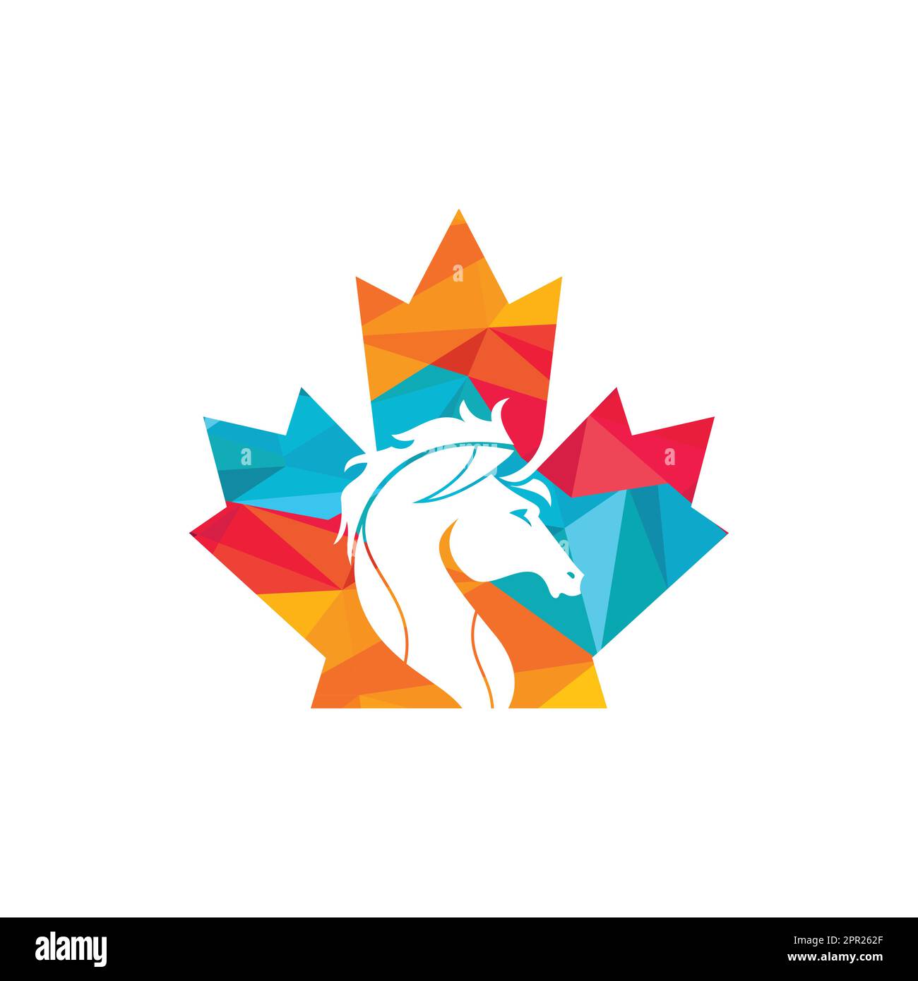 Canada horse logo vector design. Maple leaf horse vector icon design ...