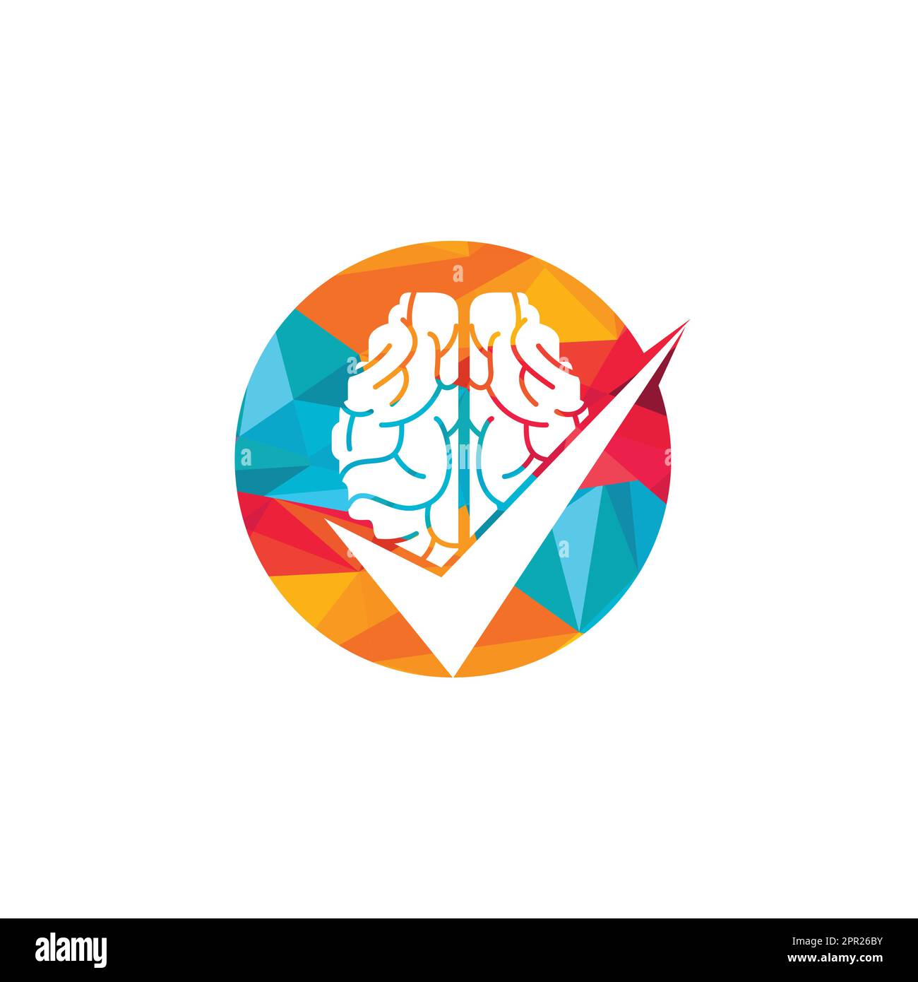 Brain check vector logo design. Brain and tick icon logo Stock Vector ...