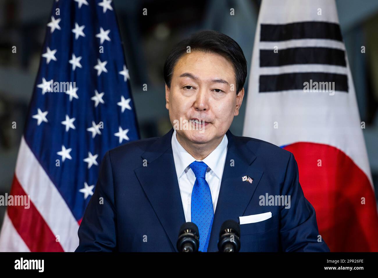 Greenbelt, Maryland, USA. 25th Apr, 2023. South Korean President Yoon ...