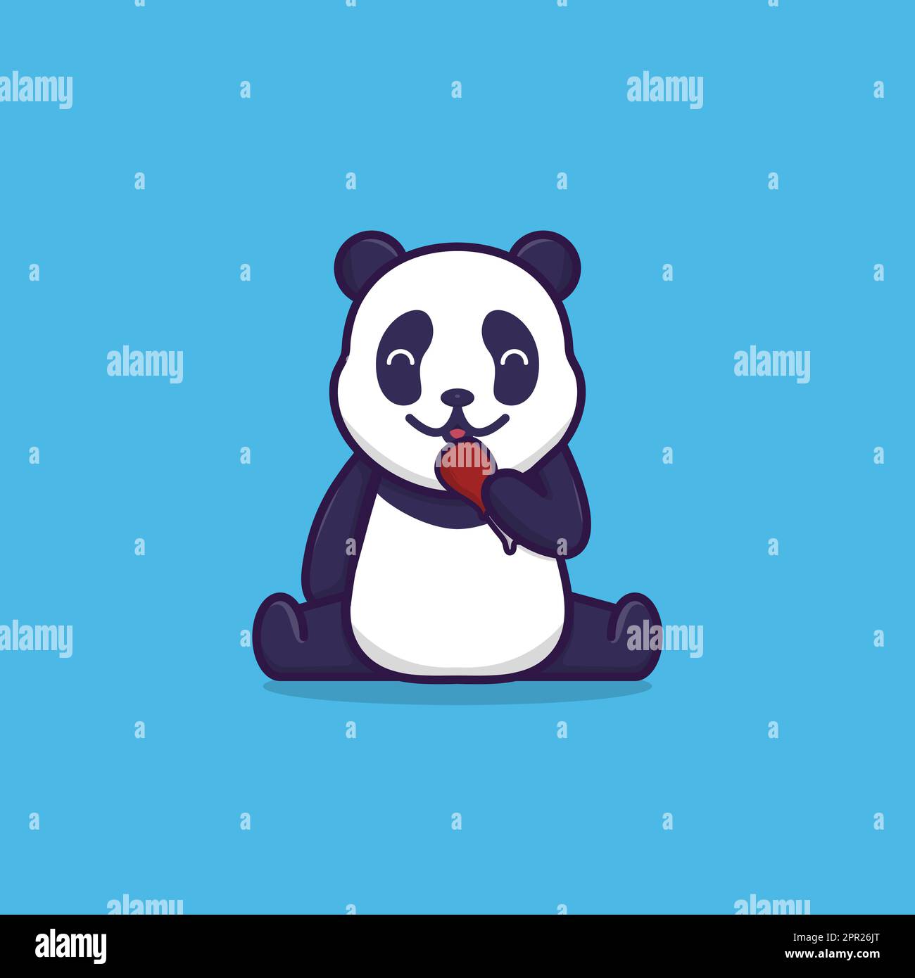 Cute panda eating fried chicken Stock Vector Image & Art - Alamy