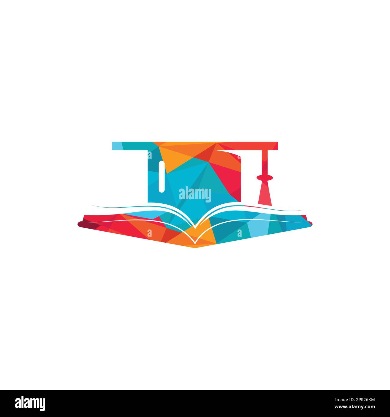 Graduation hat and book vector logo template. Education logo concept ...