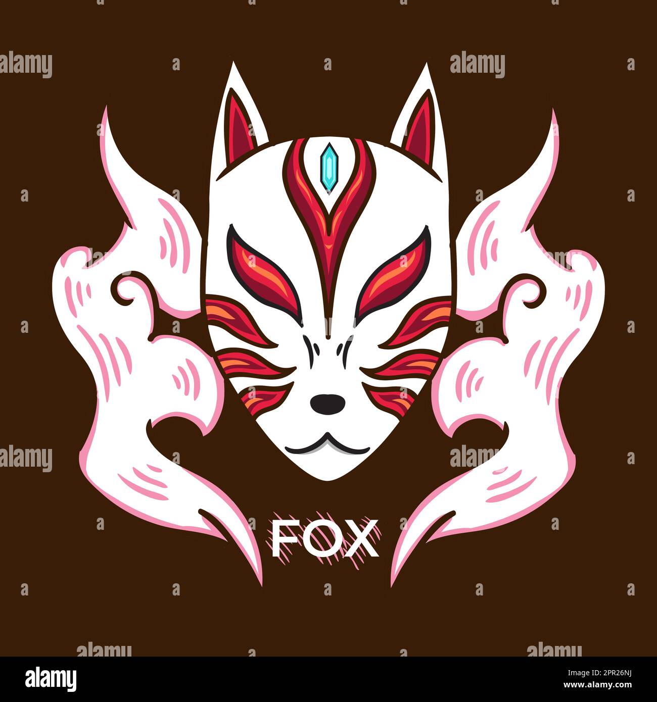 Japan style fox mask Stock Vector Image & Art - Alamy