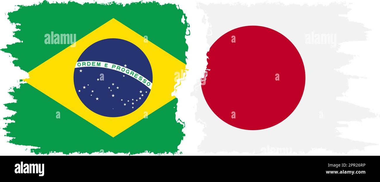 Japan and Brazil grunge flags connection, vector Stock Vector Image ...