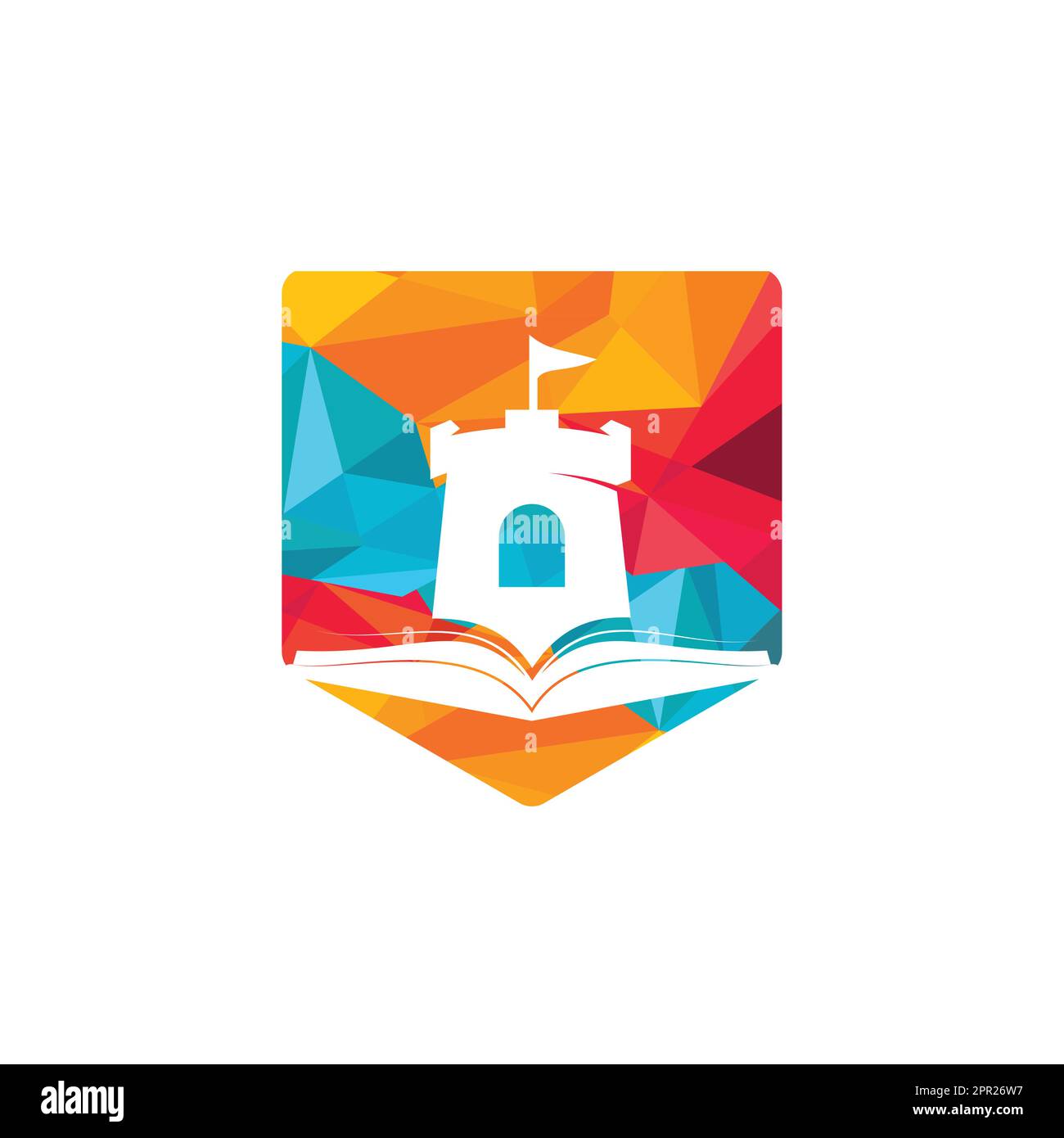 Castle book vector logo design. Unique bookstore, library and fortress ...