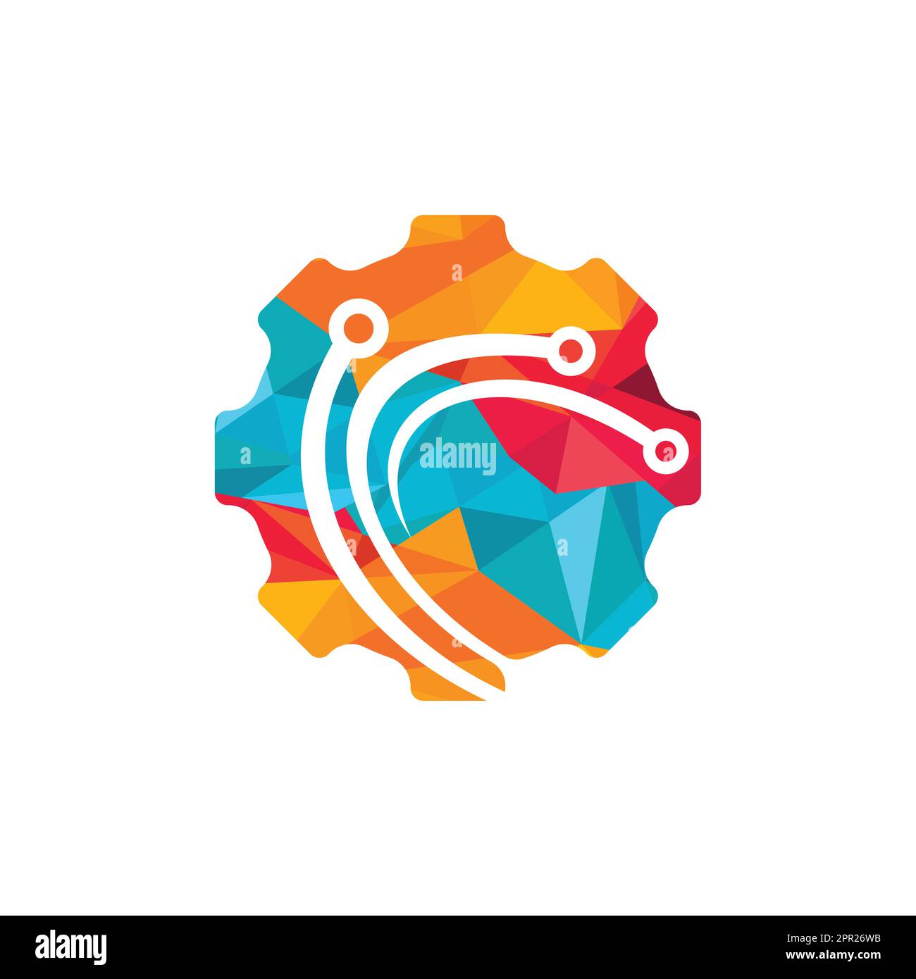 Techno gear vector logo design. This logo is suitable for factory ...