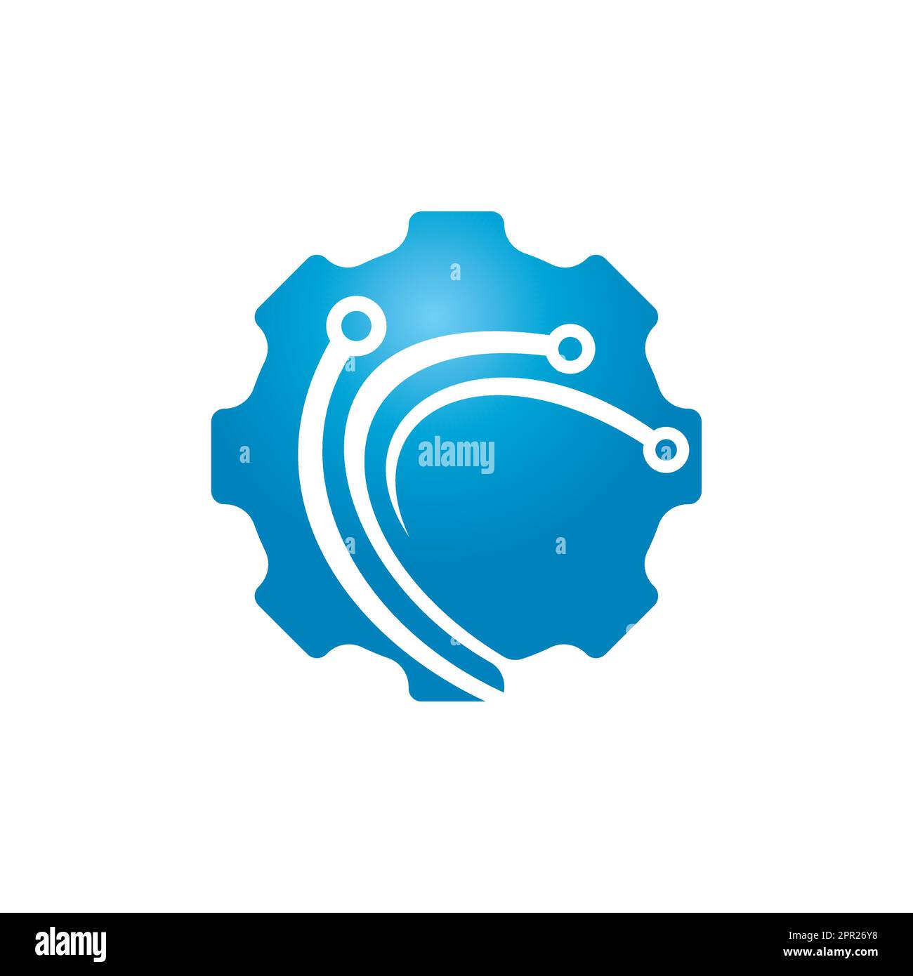 Techno gear vector logo design. This logo is suitable for factory ...