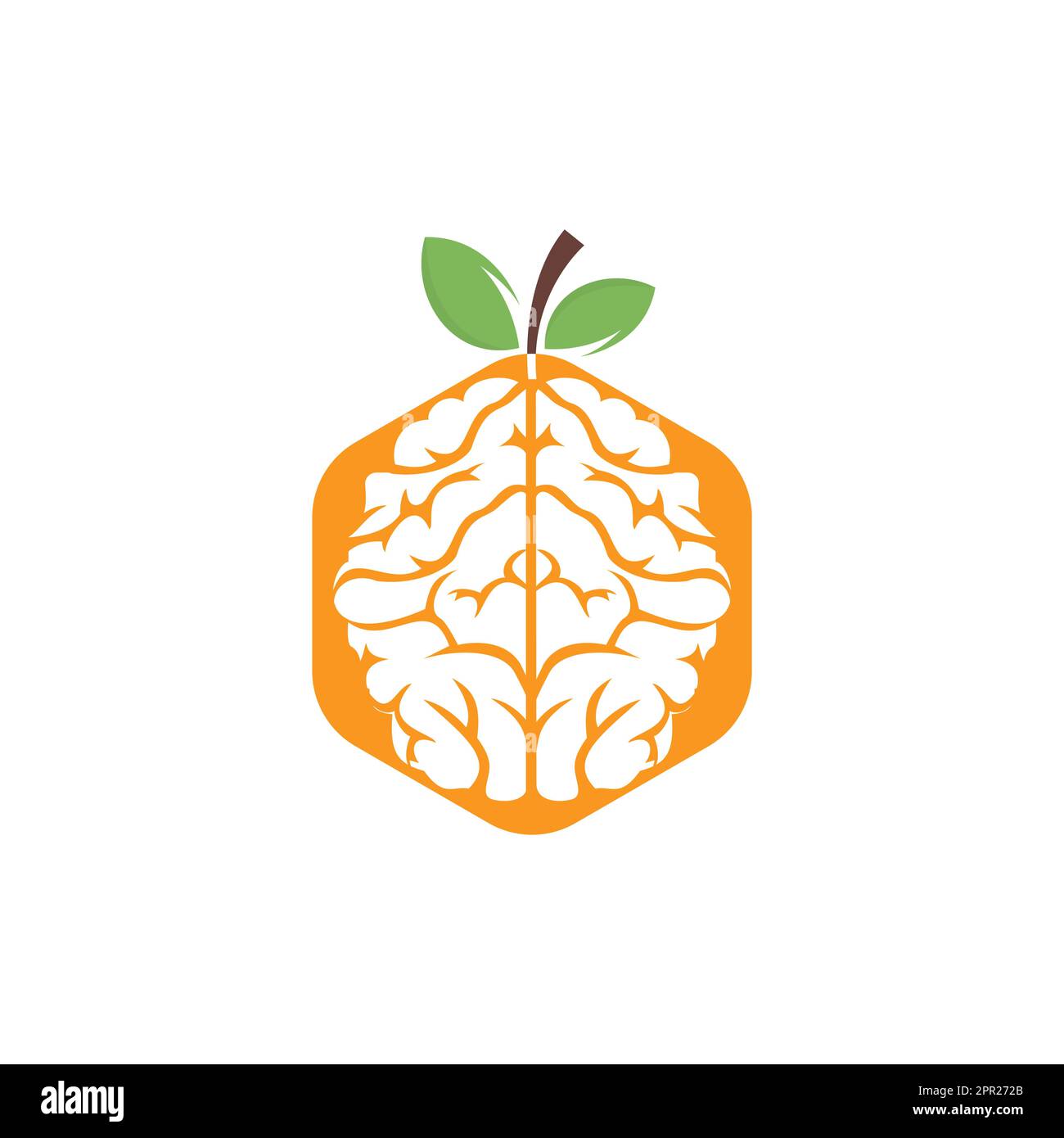 Orange brain vector logo design. Logo of a fruit style brain Stock ...