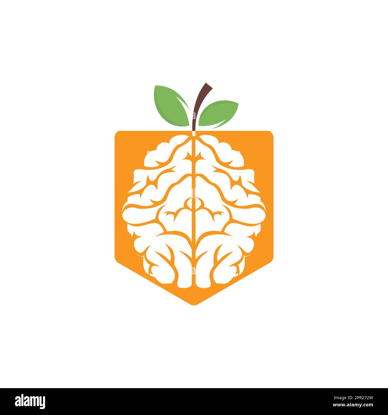 Orange brain vector logo design. Logo of a fruit style brain Stock ...