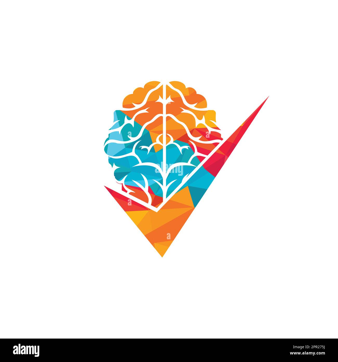 Brain check vector logo design. Brain and tick icon logo Stock Vector ...