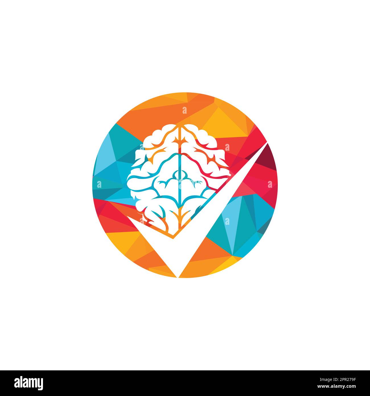 Brain check vector logo design. Brain and tick icon logo Stock Vector ...