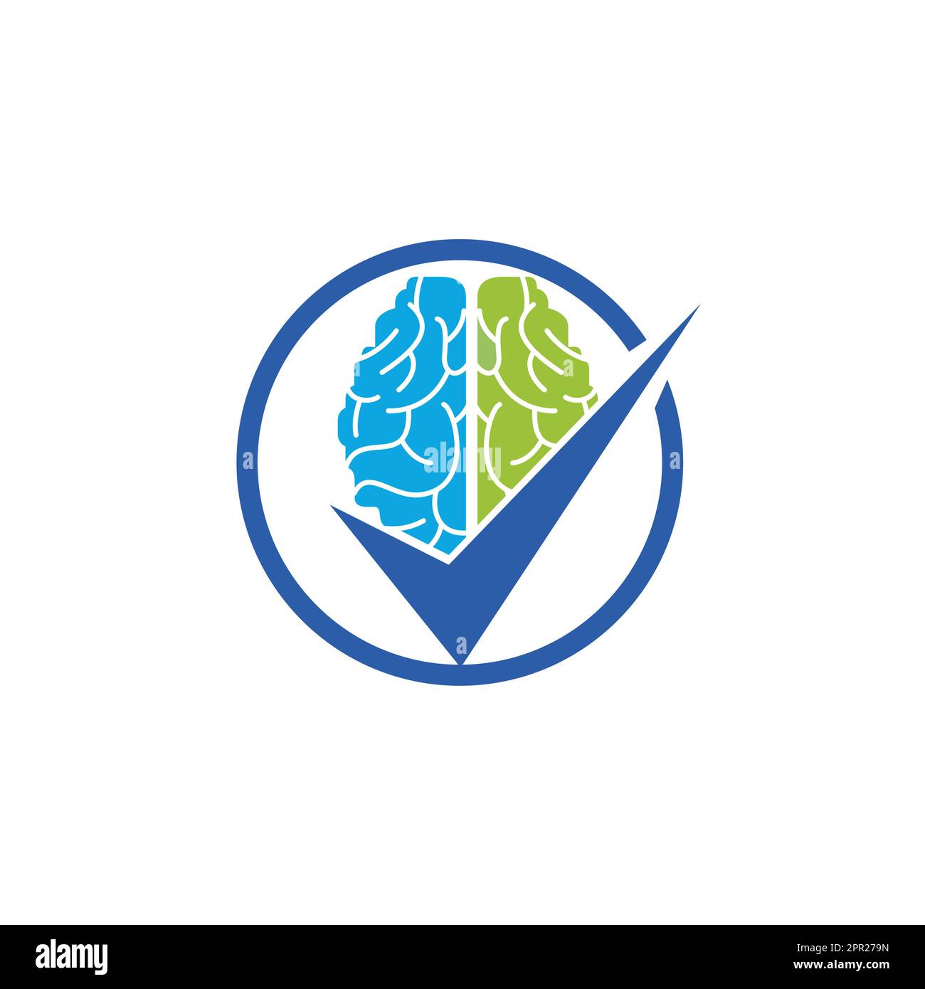 Brain check vector logo design. Brain and tick icon logo Stock Vector ...