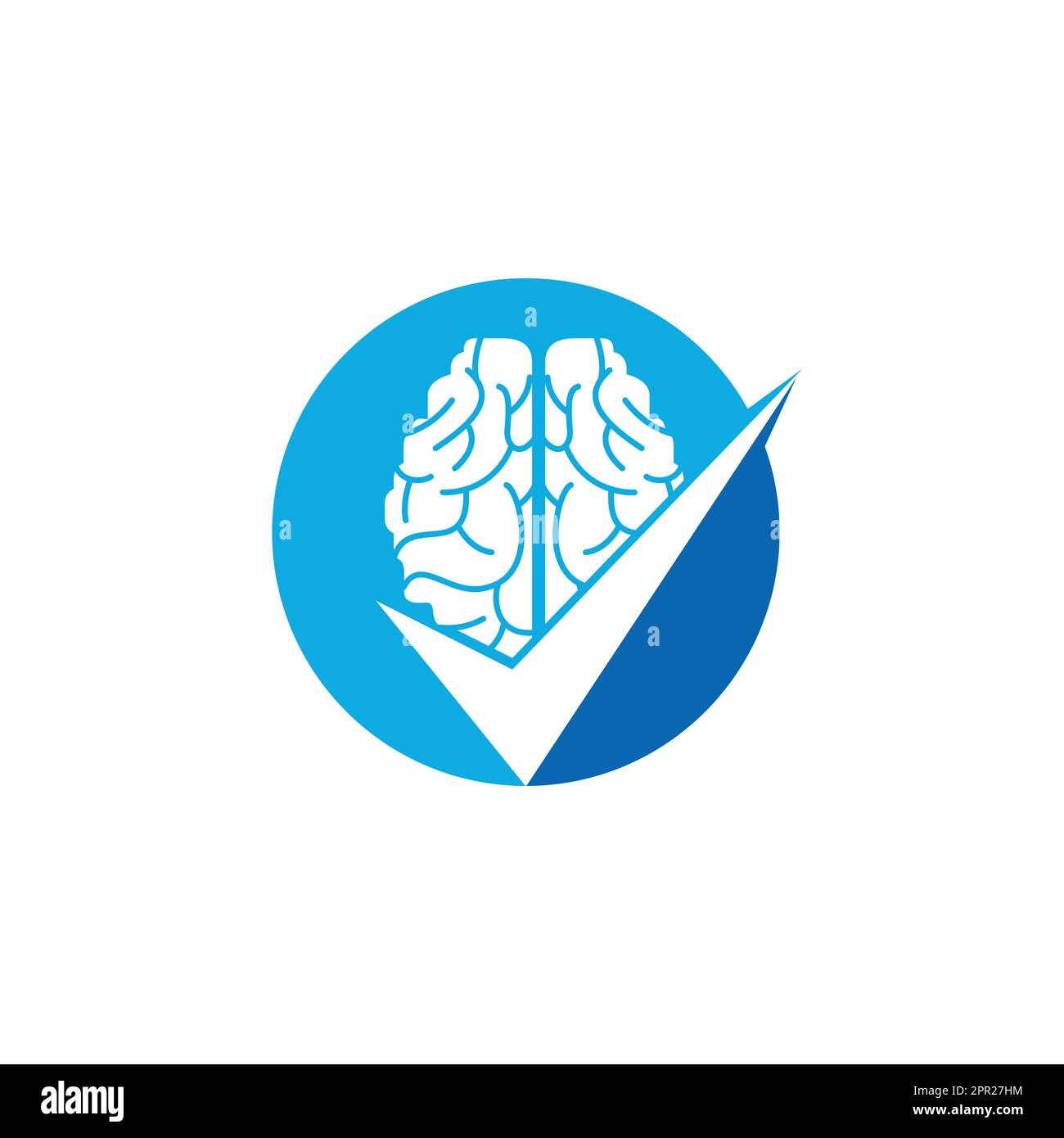 Brain check vector logo design. Brain and tick icon logo Stock Vector ...