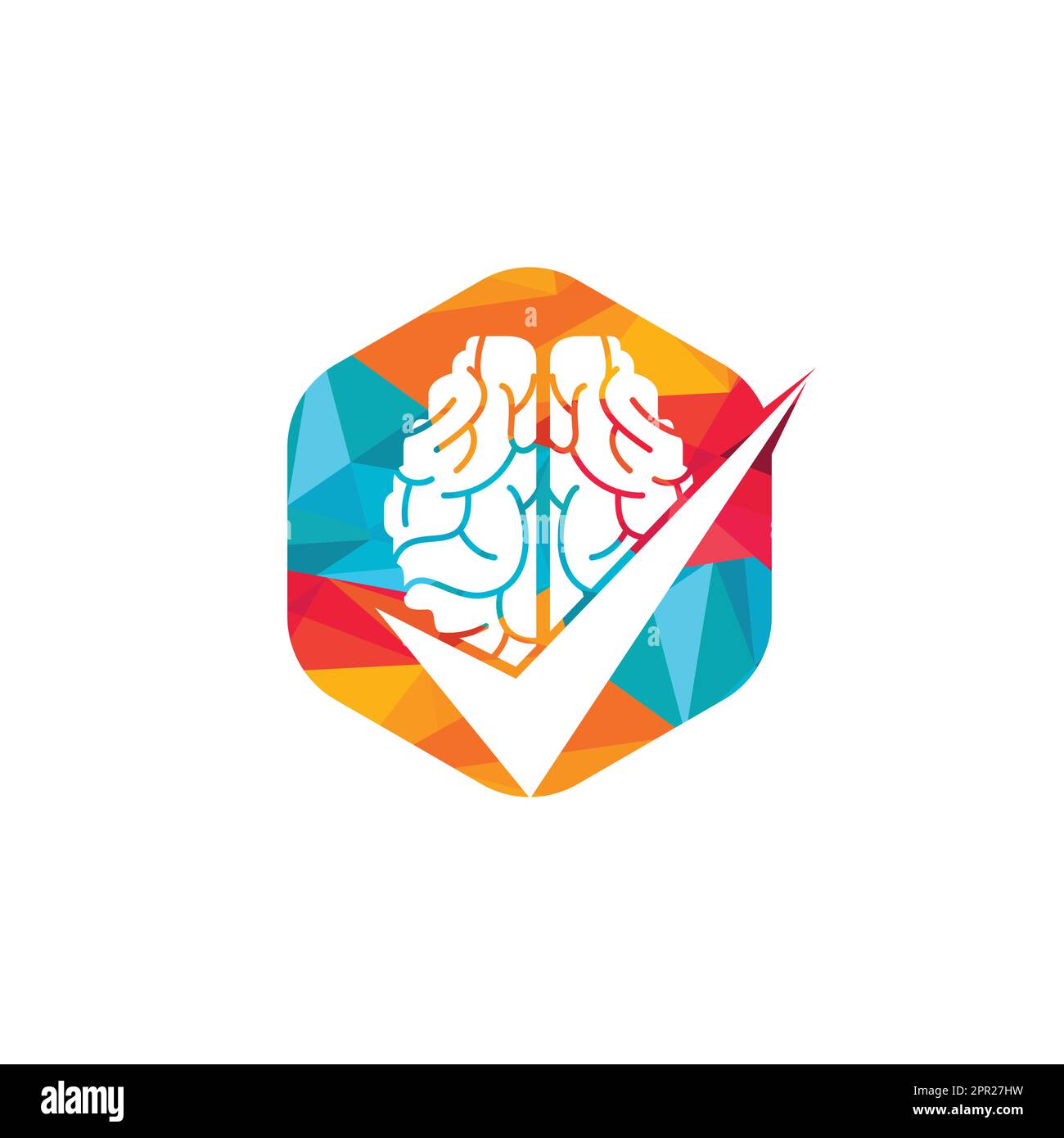 Brain check vector logo design. Brain and tick icon logo Stock Vector ...