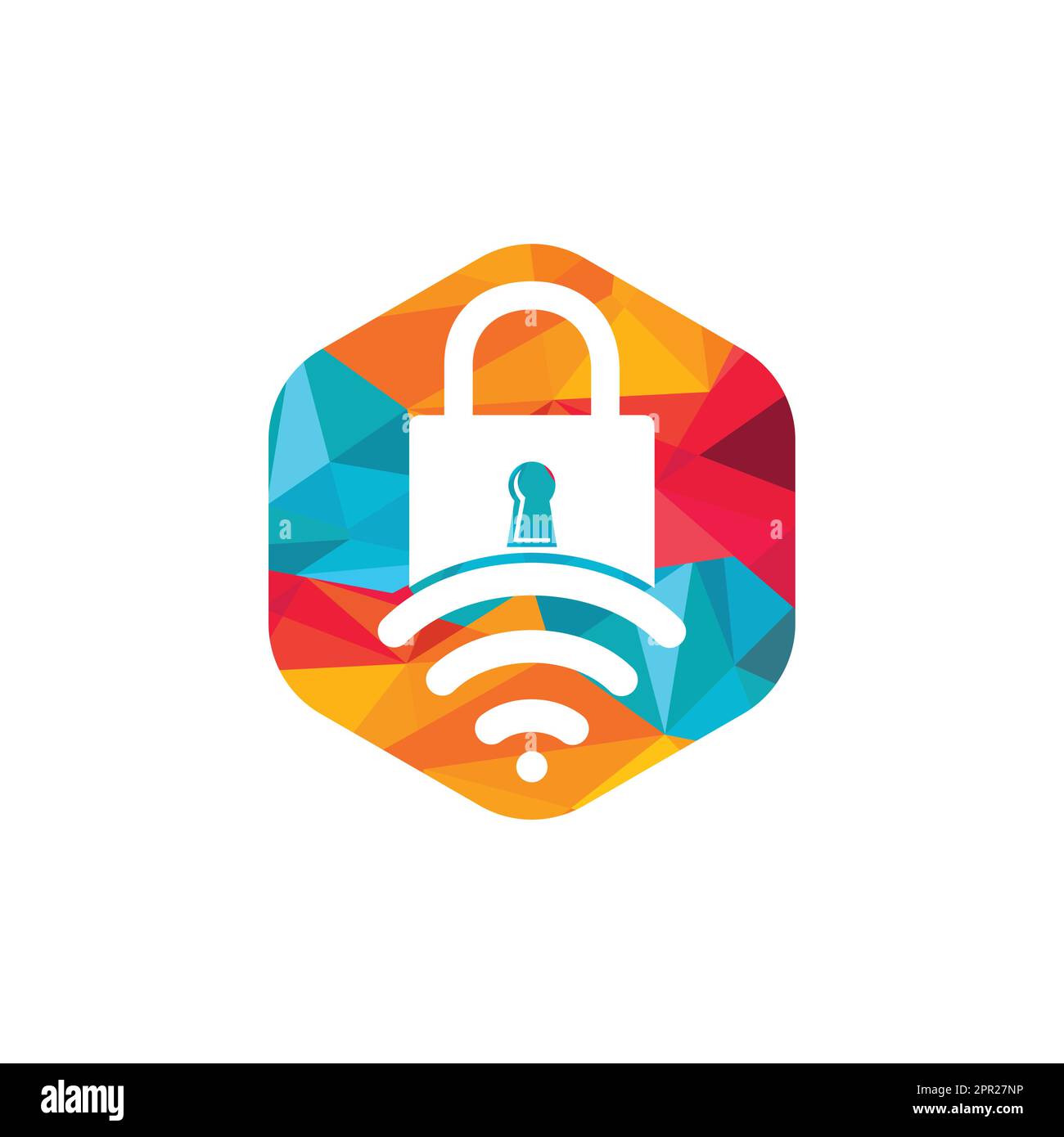 Padlock logo with signal vector design. Safe and signal symbol or icon ...