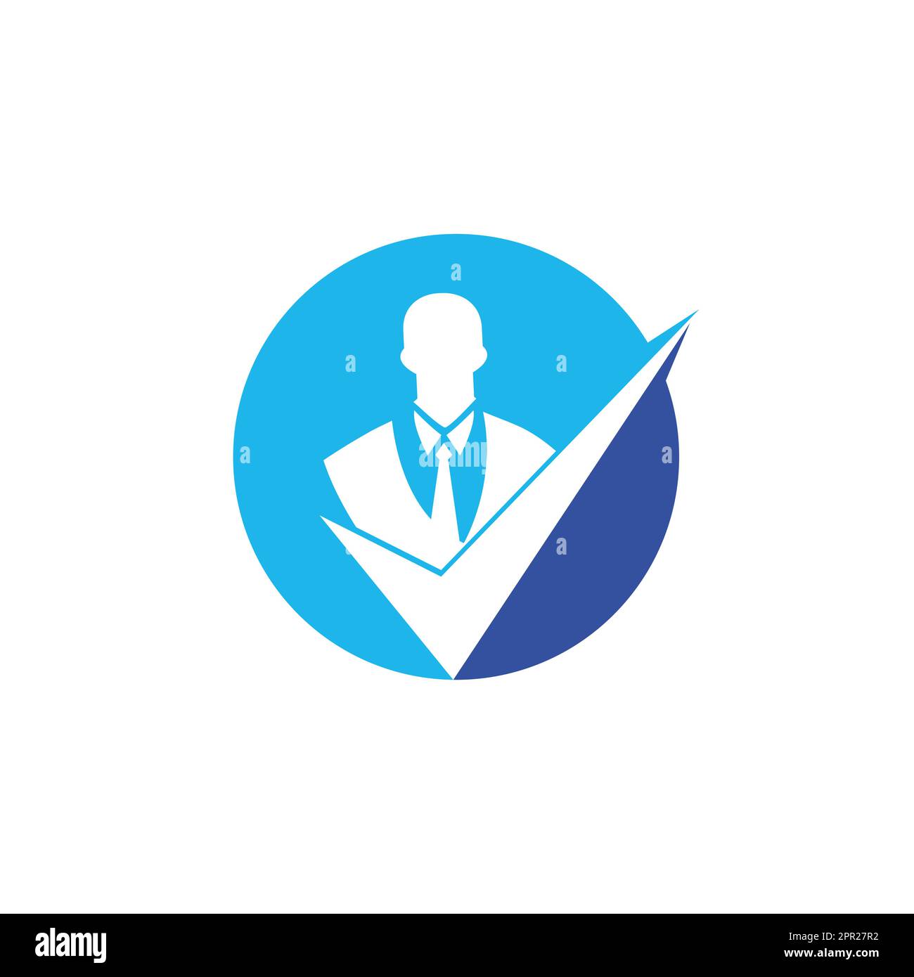 Business solution vector logo design. Businessman with check mark or ...