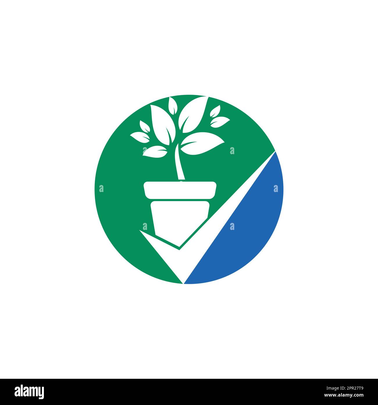 Check garden vector logo design. Check and flower pot icon Stock Vector ...