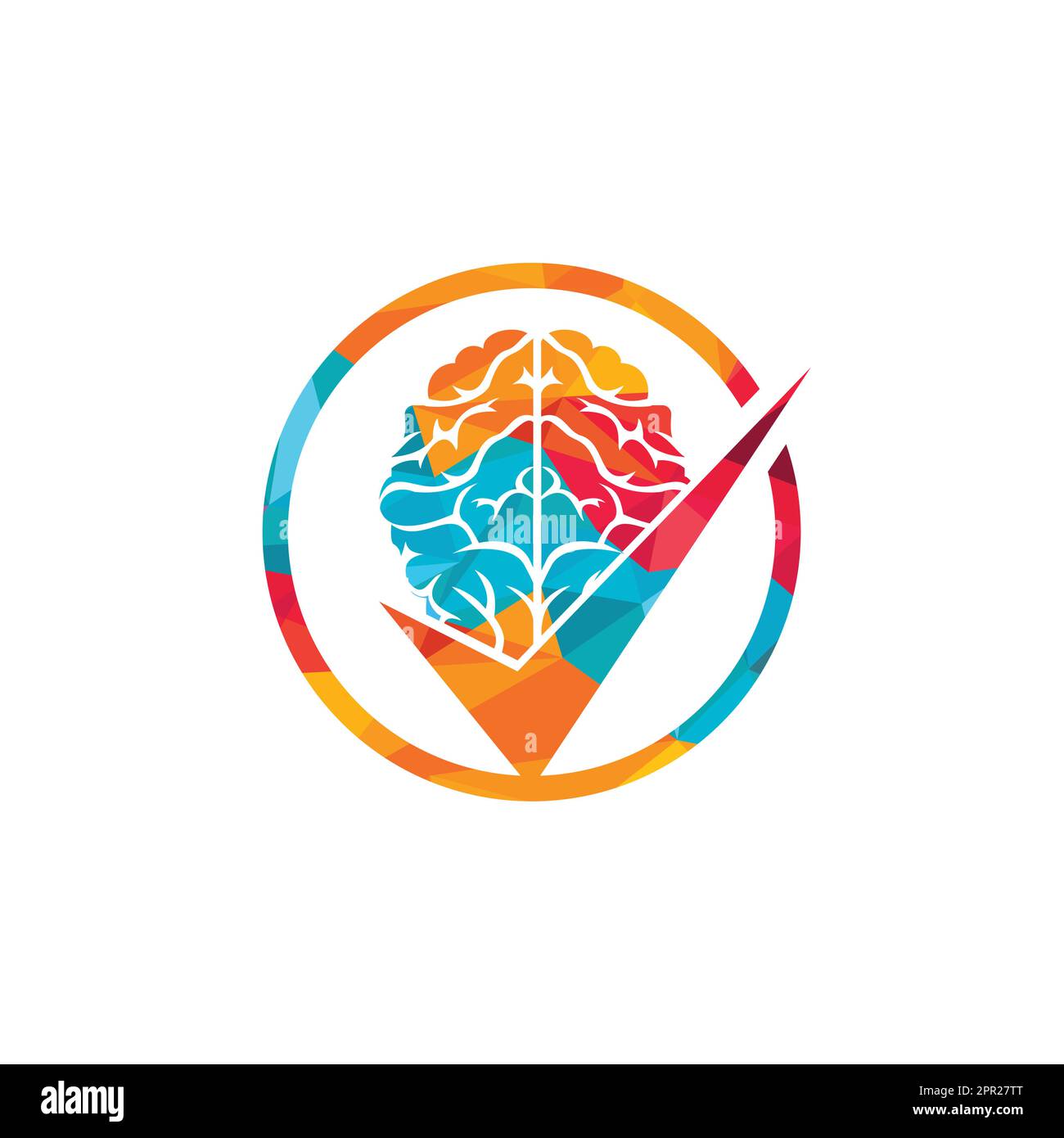 Brain check vector logo design. Brain and tick icon logo Stock Vector ...