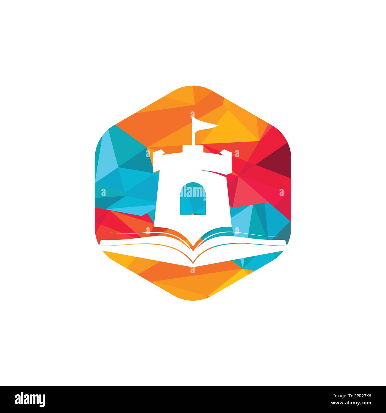 Castle book vector logo design. Unique bookstore, library and fortress ...