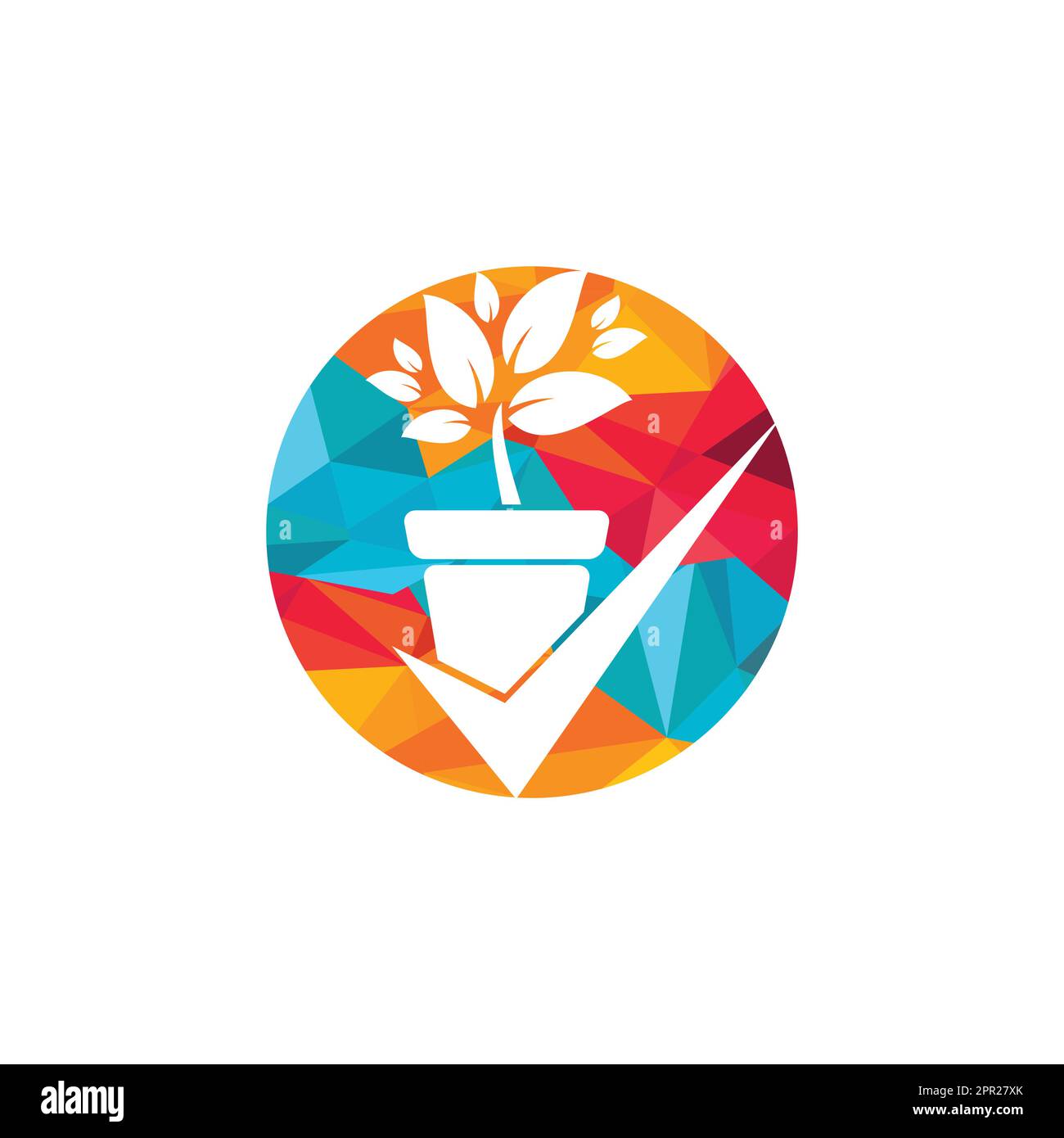 Check garden vector logo design. Check and flower pot icon Stock Vector ...