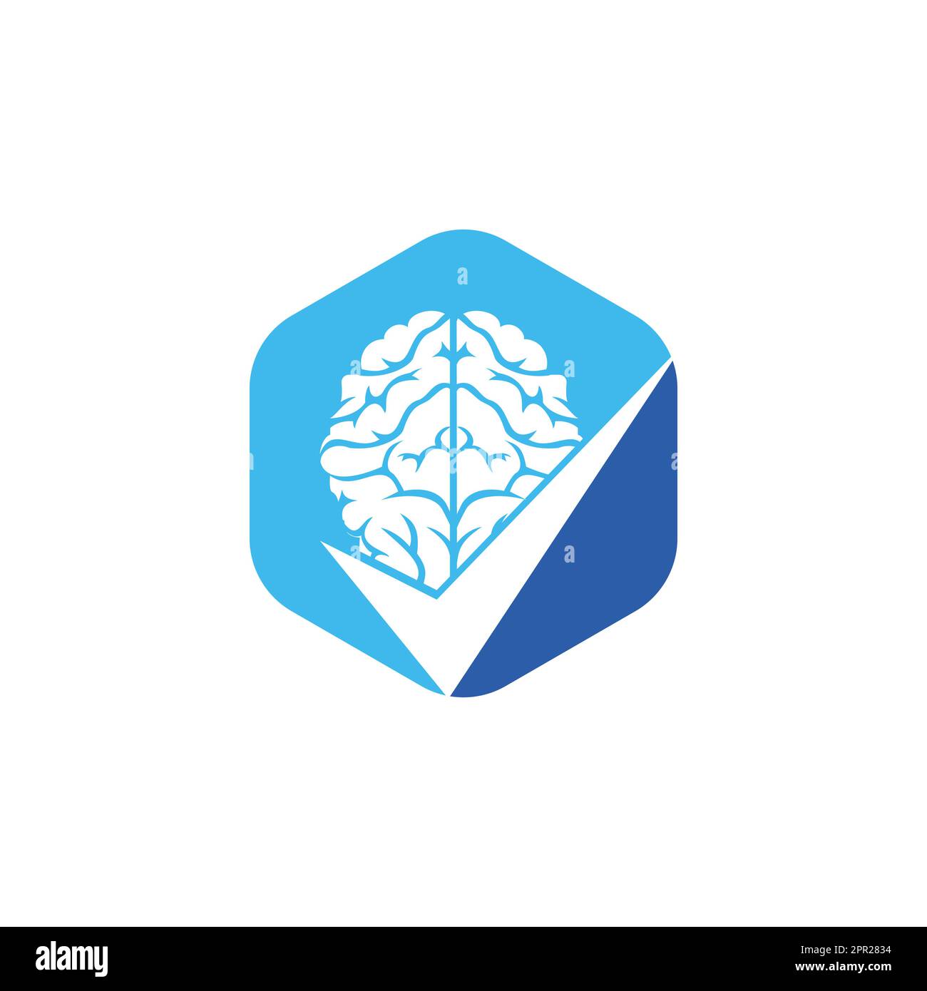 Brain check vector logo design. Brain and tick icon logo Stock Vector ...