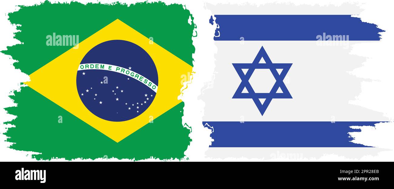 Israel and Brazil grunge flags connection, vector Stock Vector Image ...