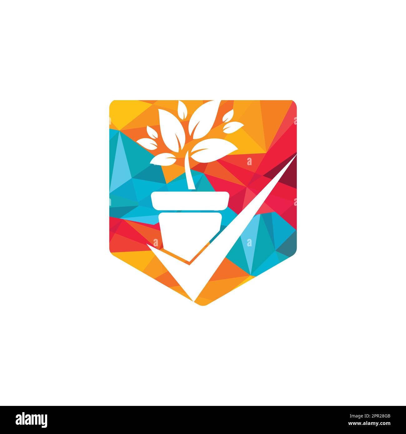 Check garden vector logo design. Check and flower pot icon Stock Vector ...