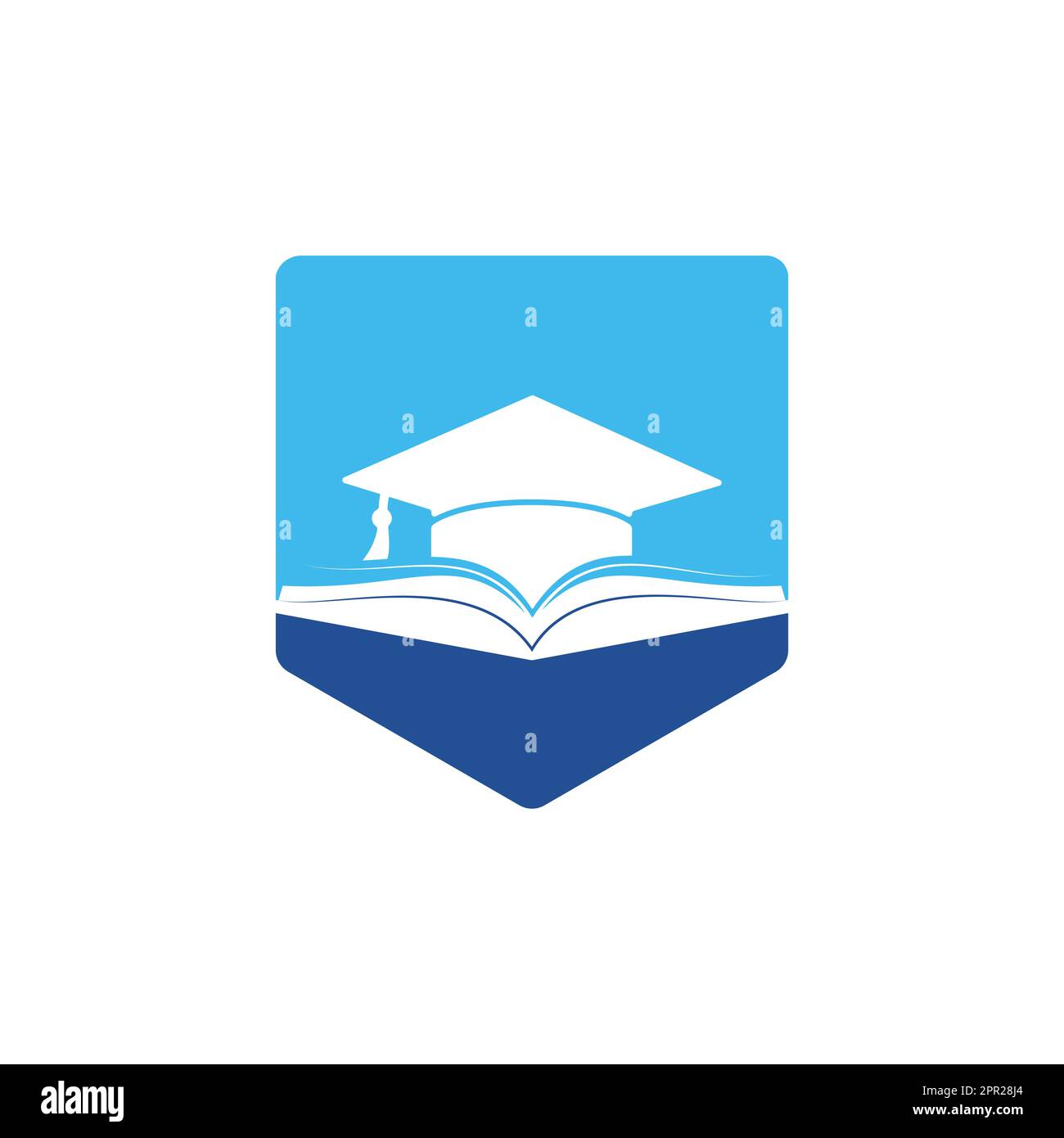 Graduation hat and book vector logo template. Education logo concept ...