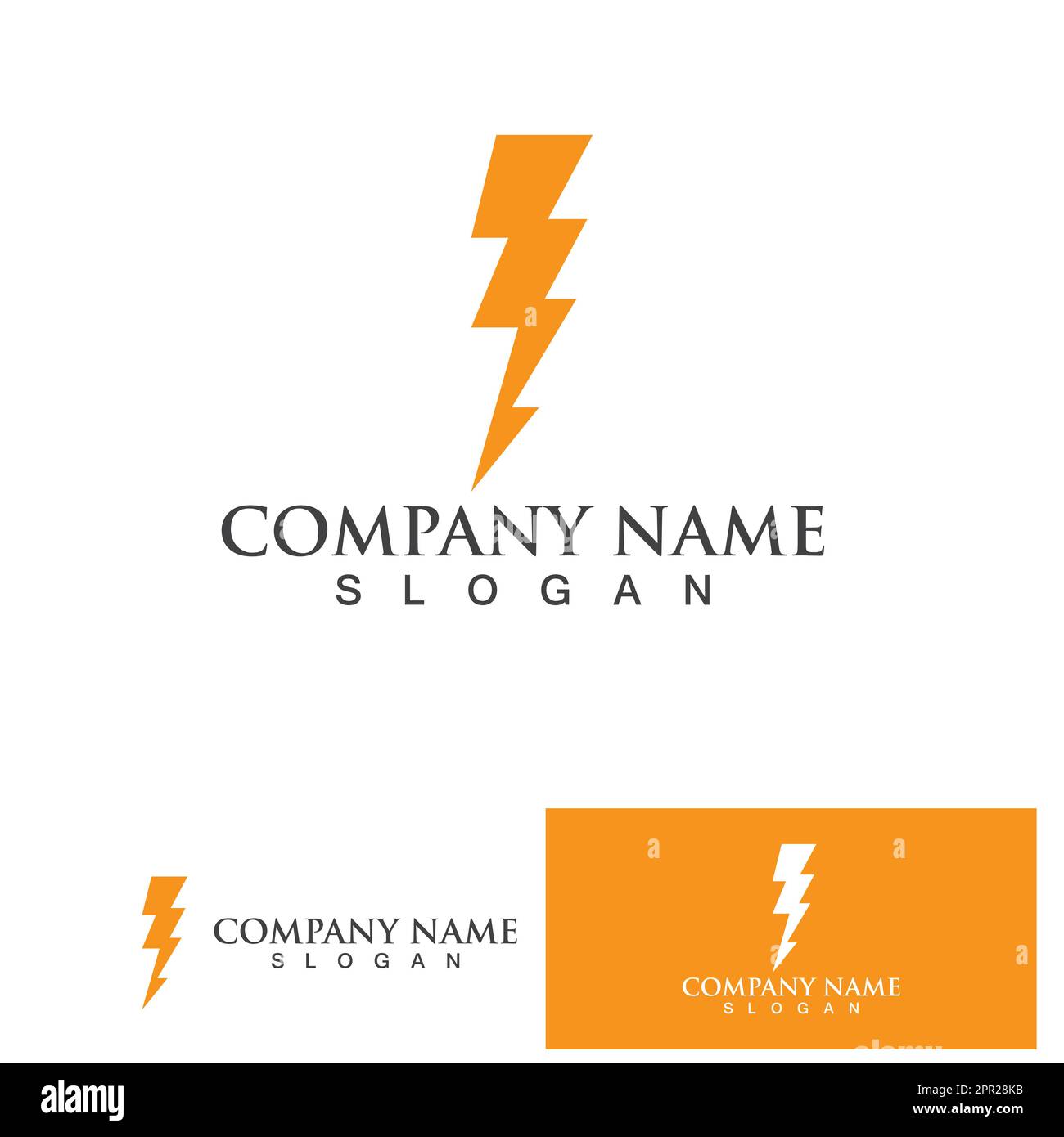 Orange Lightning Bolt Logo Name