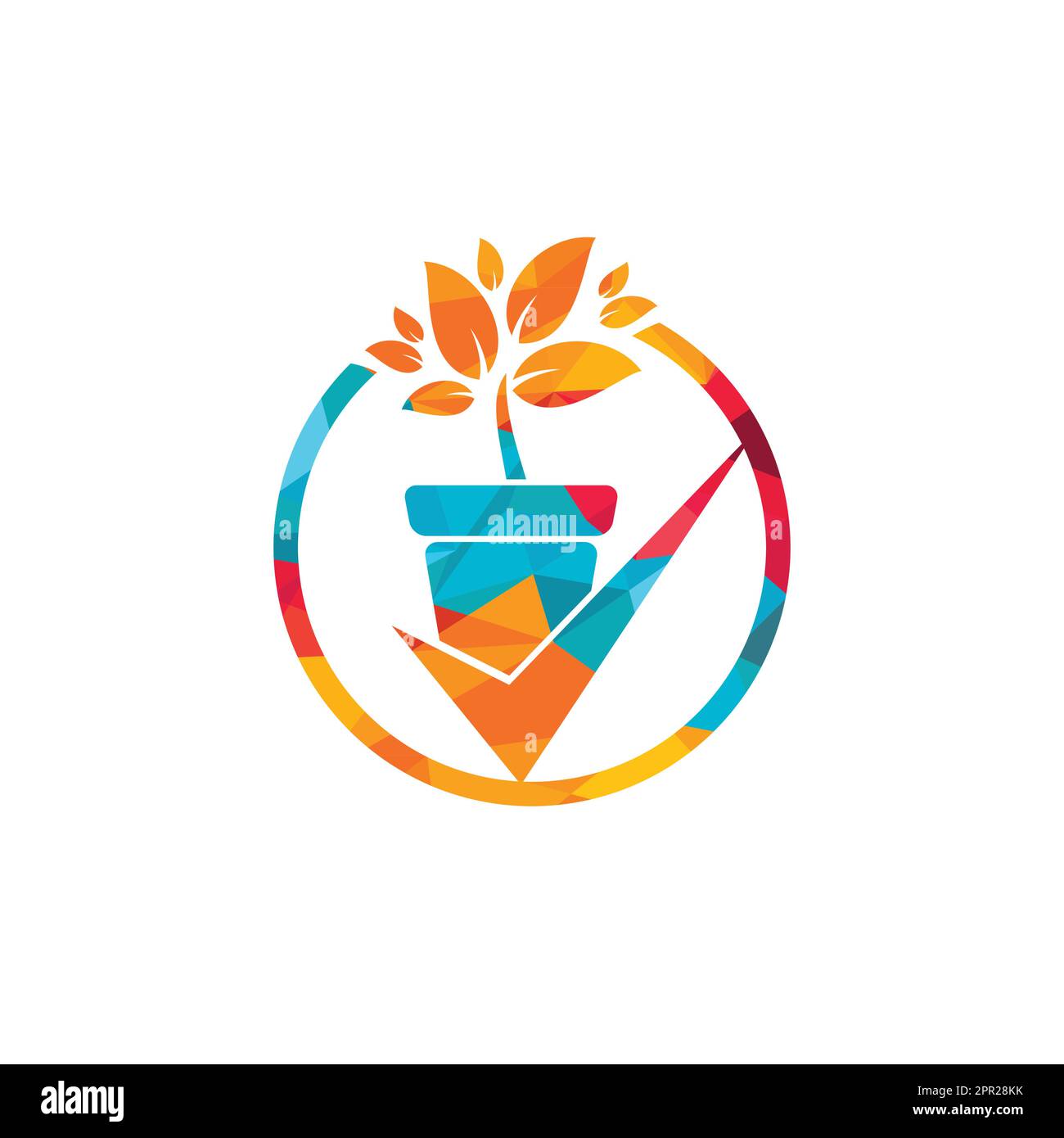 Check garden vector logo design. Check and flower pot icon Stock Vector ...