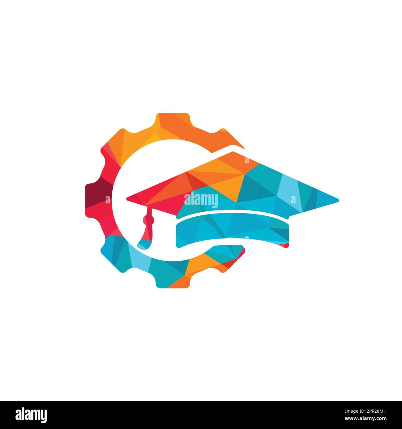 Industrial engineering education vector logo design. Student gear ...