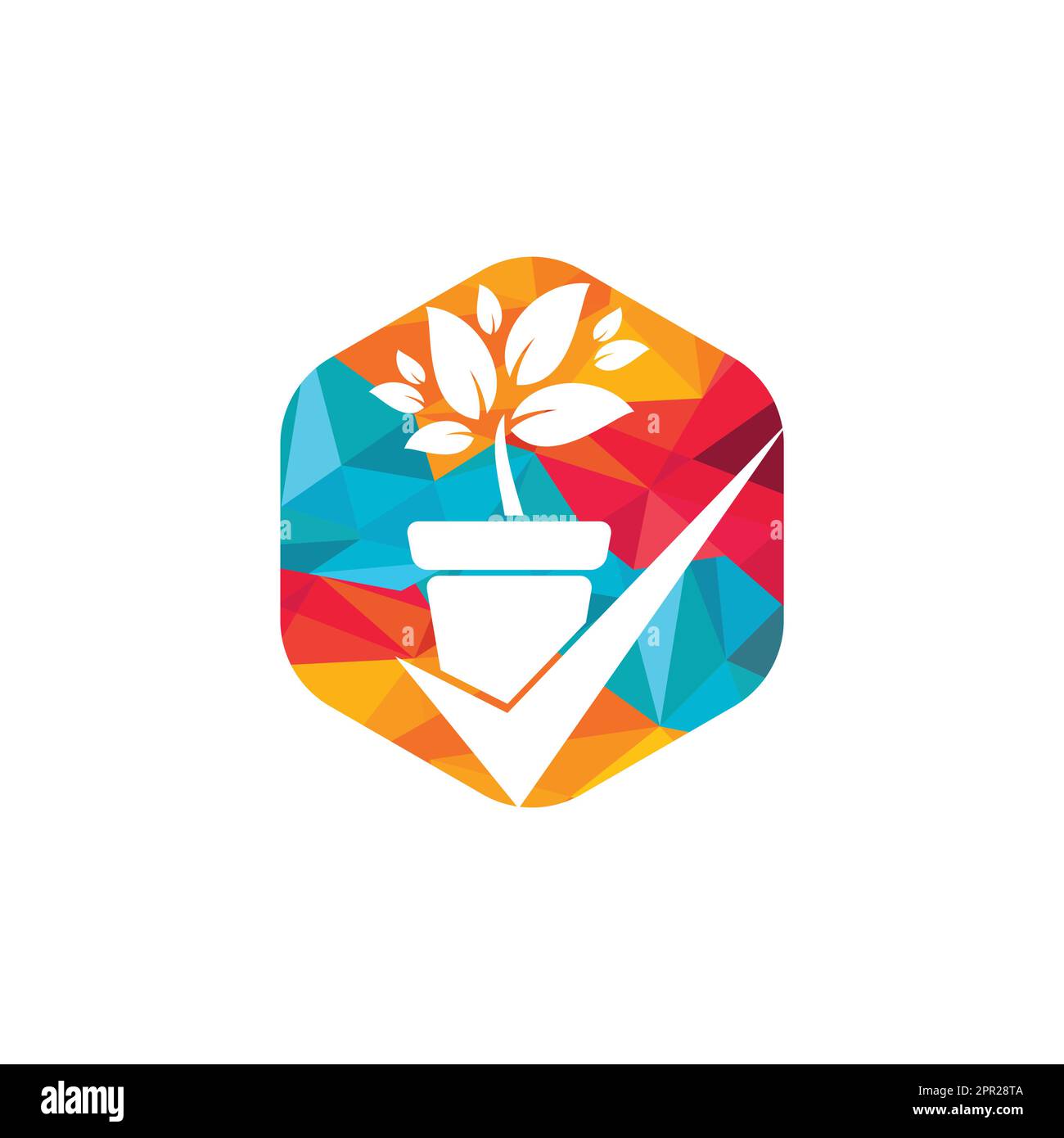 Check garden vector logo design. Check and flower pot icon Stock Vector ...