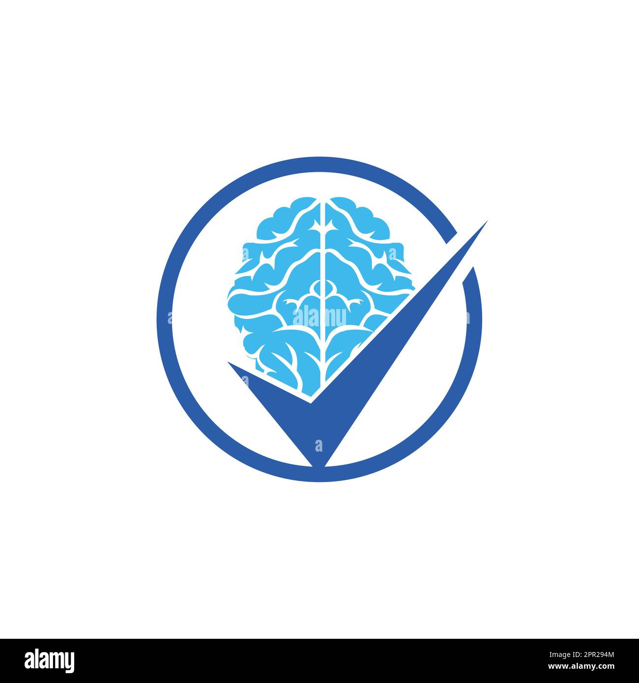 Brain check vector logo design. Brain and tick icon logo Stock Vector ...