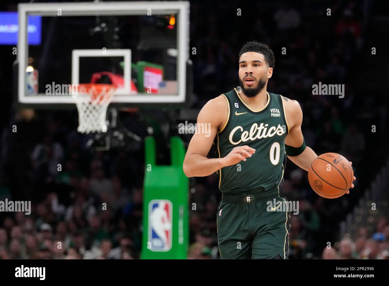 Boston Celtics forward Jayson Tatum (0) during Game 5 in the first ...