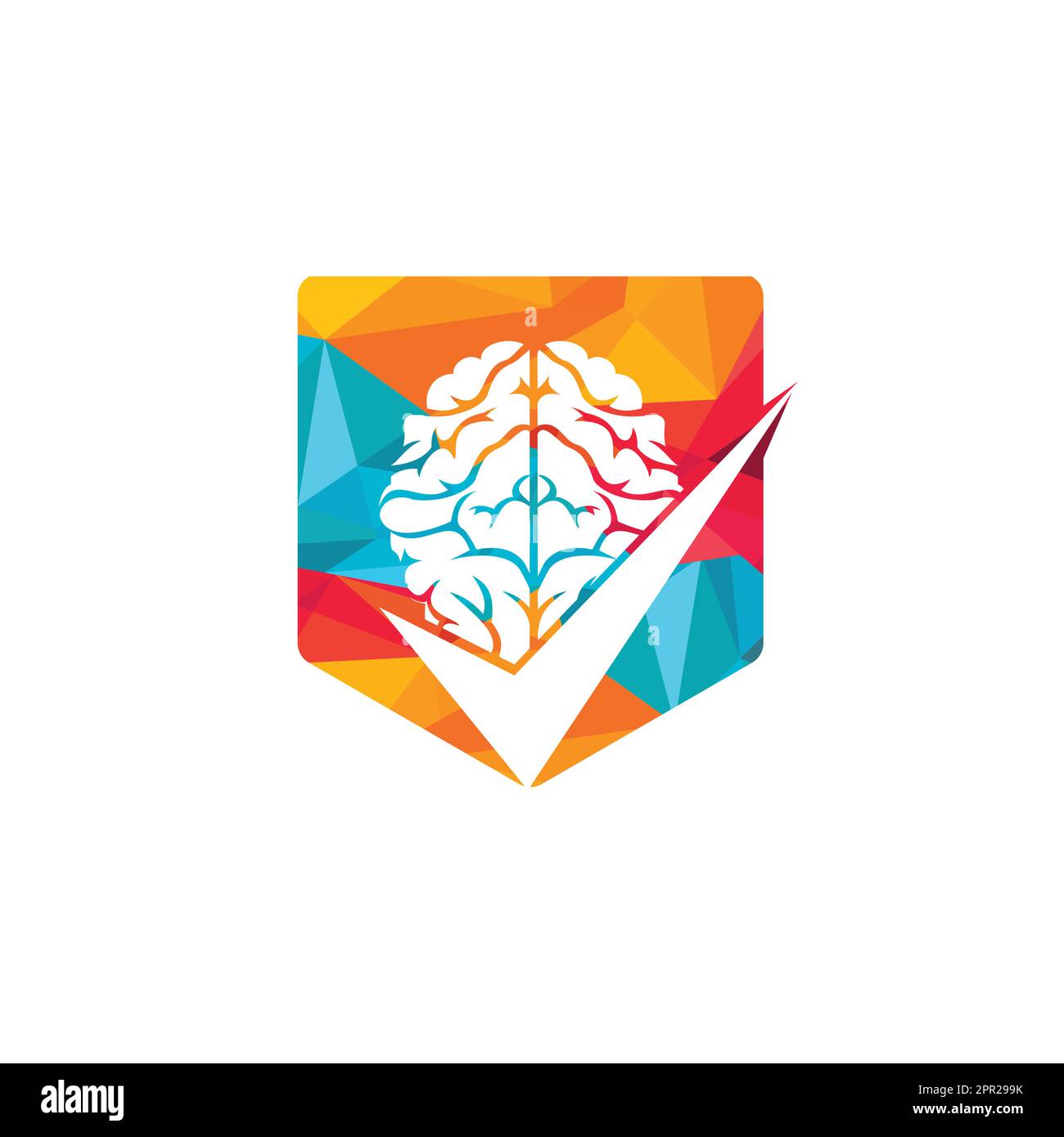 Brain check vector logo design. Brain and tick icon logo Stock Vector ...