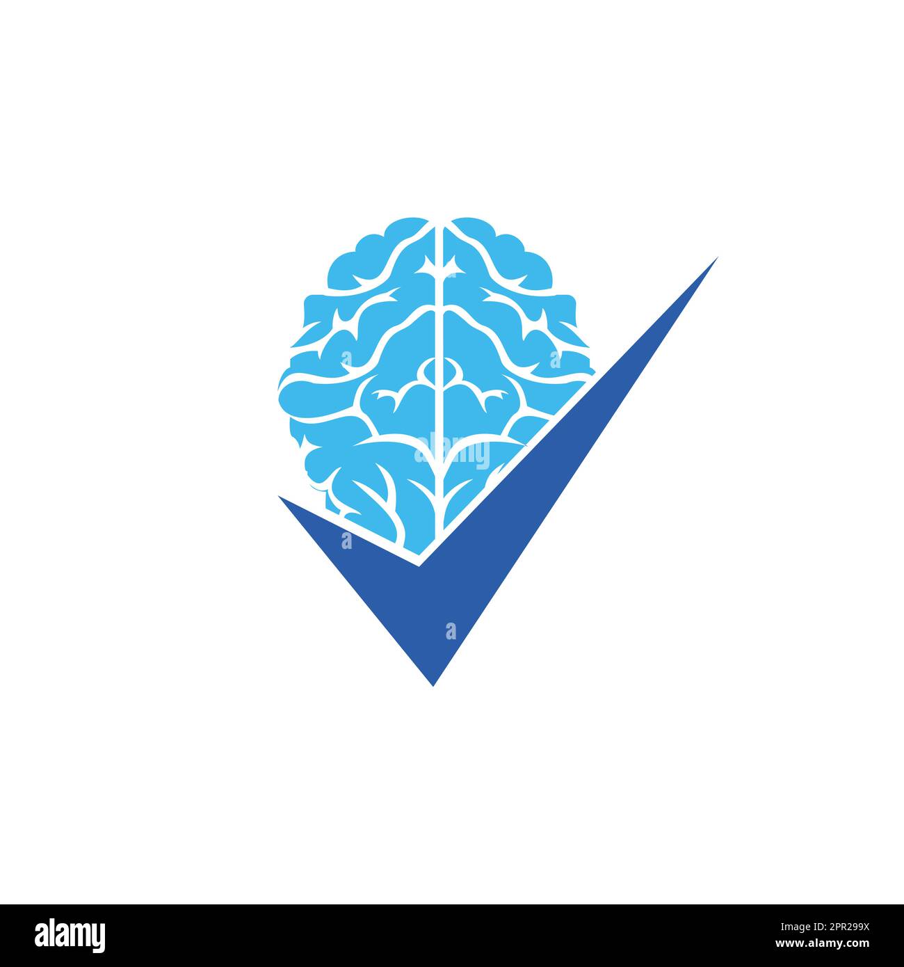 Brain check vector logo design. Brain and tick icon logo Stock Vector ...