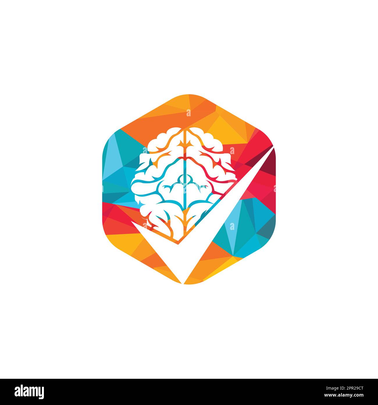 Brain check vector logo design. Brain and tick icon logo Stock Vector ...