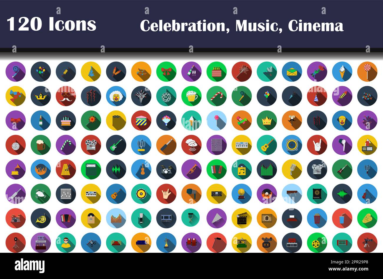 120 icons of celebration hi-res stock photography and images - Alamy