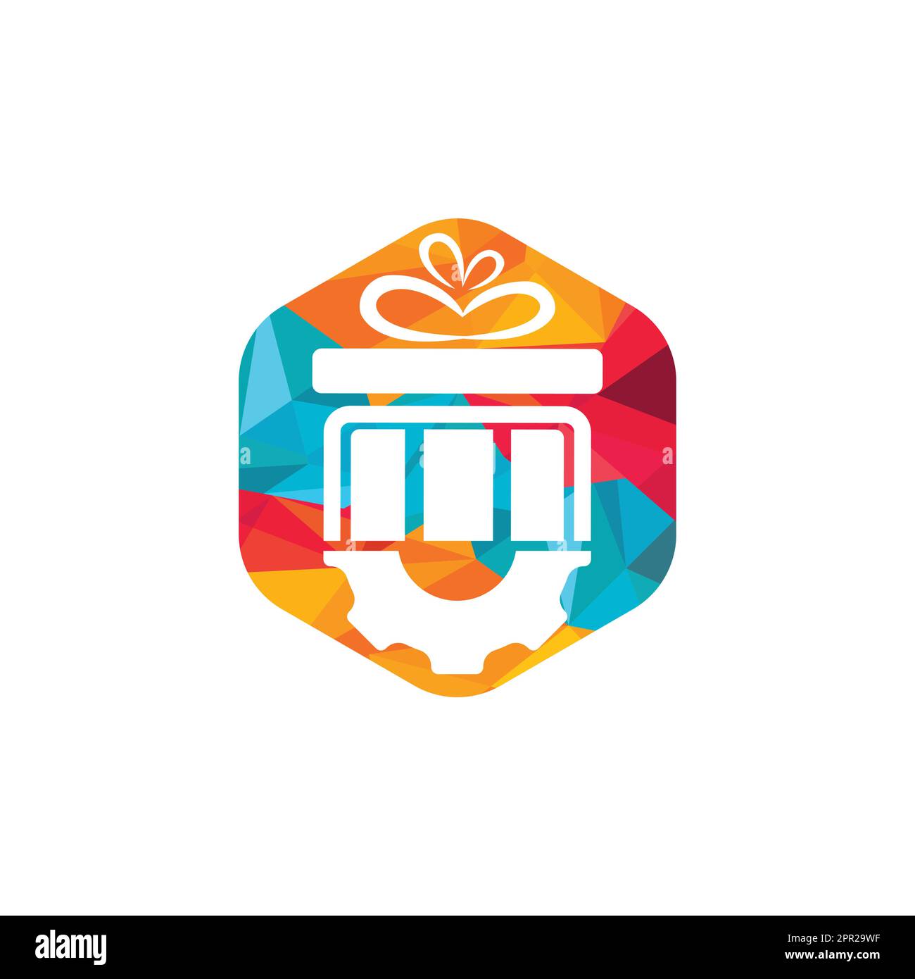 Gift gear vector logo design. Present and mechanic symbol or icon Stock ...
