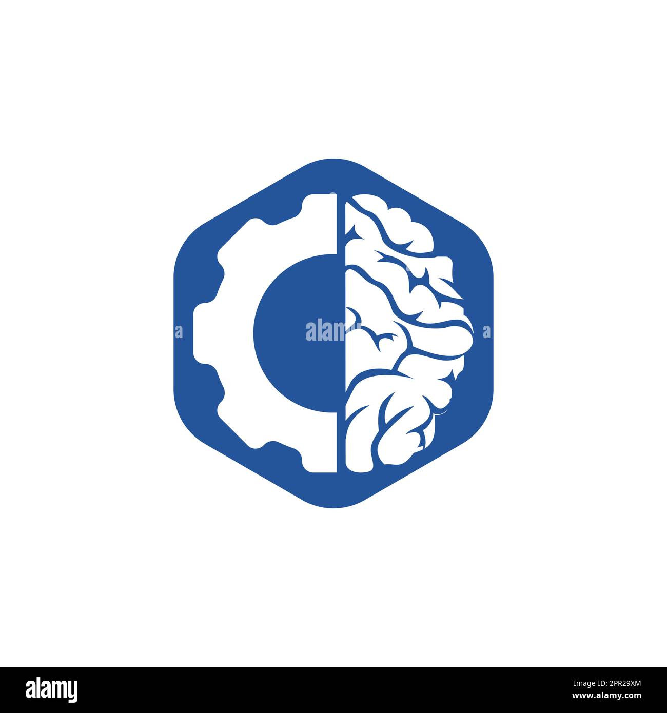 Brain and gear cog logo design. Education and mechanic symbol or icon ...