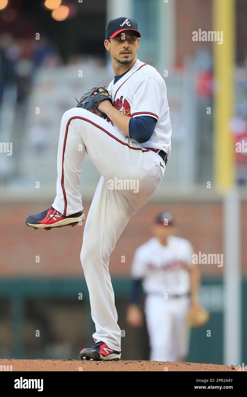 ATLANTA, GA - APRIL 25: Atlanta Braves starting pitcher Charlie Morton ...