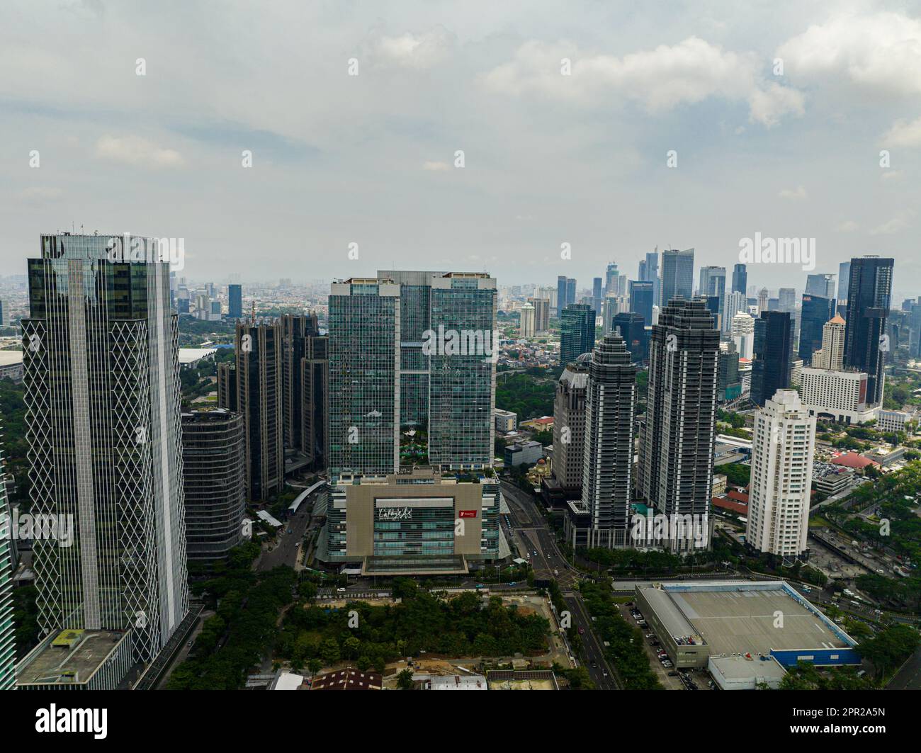 Jakarta downtown landscape from drone hi-res stock photography and ...