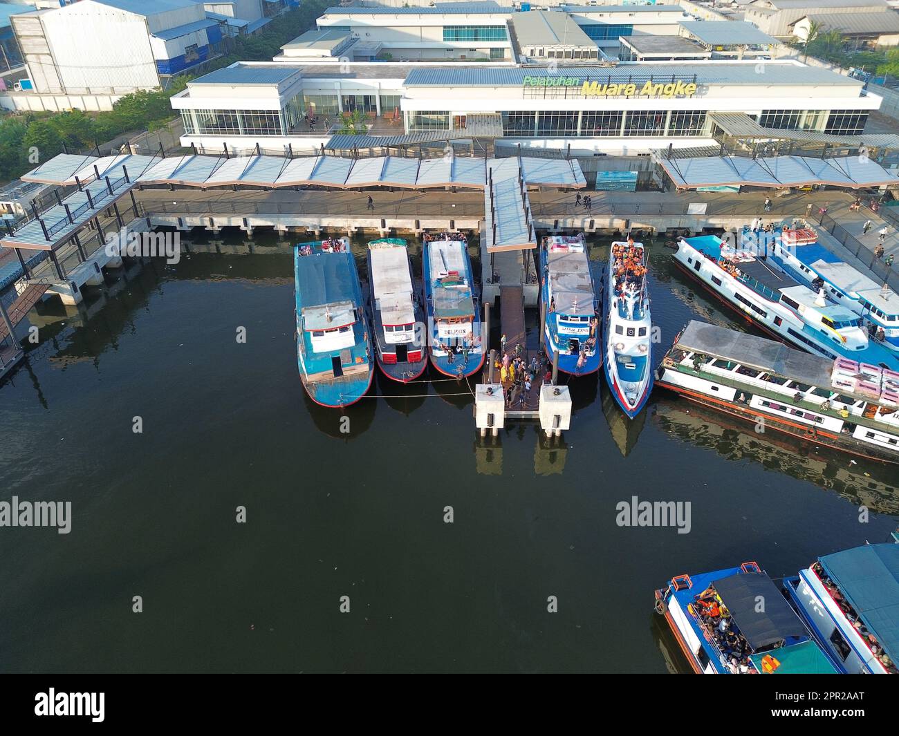 April, 24 2023, several fast passenger boats lined up off the coast of ...