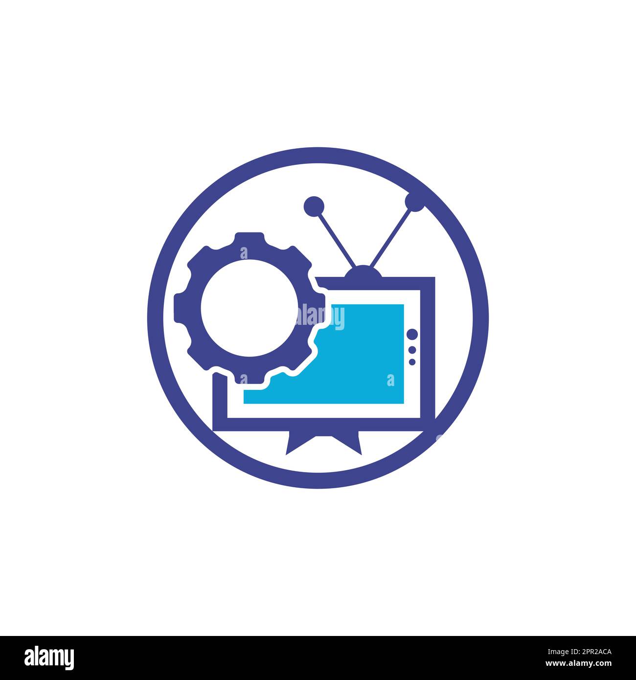 Television Gear vector logo design. TV repair logo. Television and ...