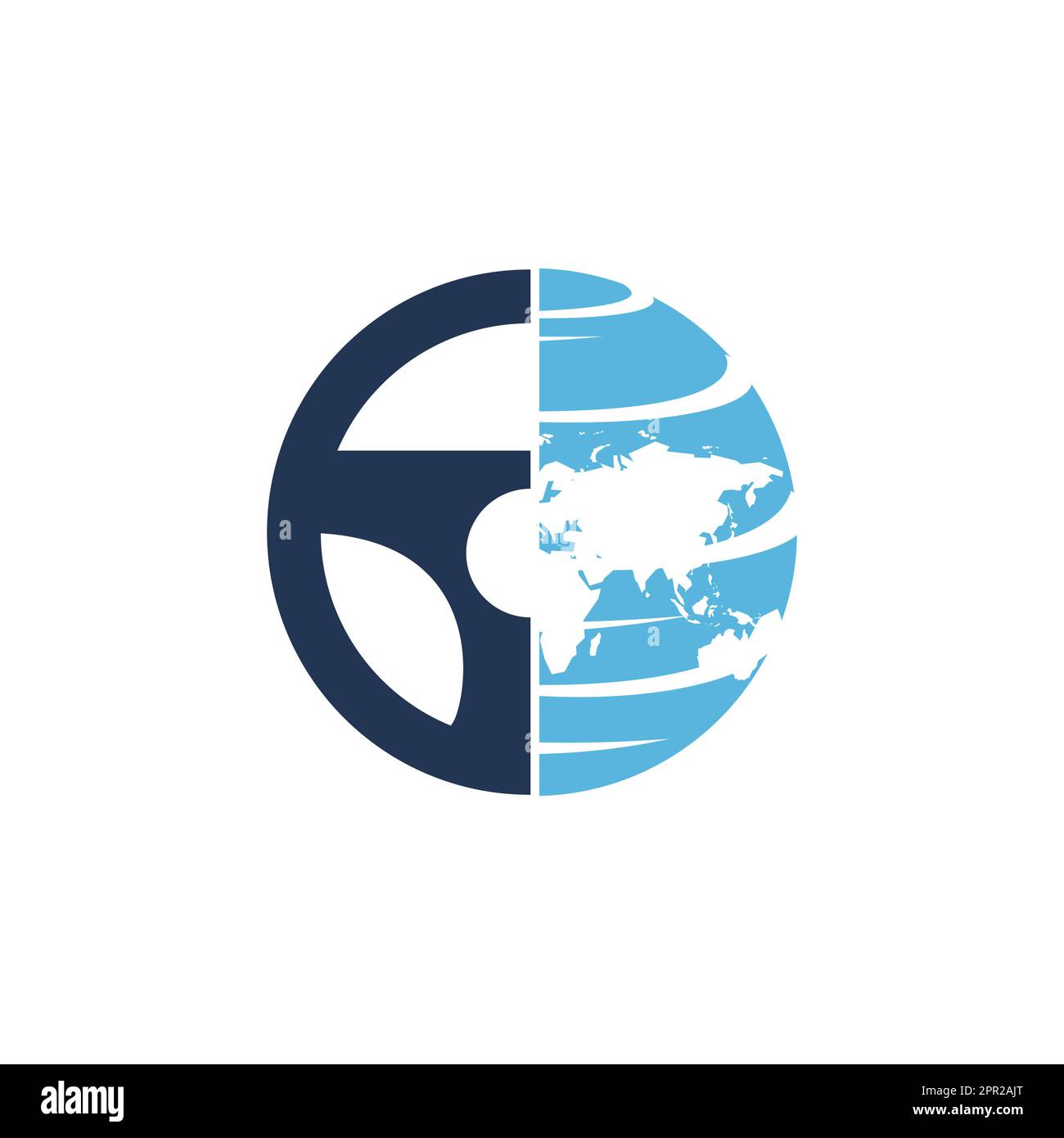 Drive world vector logo design. Steering wheel and world symbol or icon ...