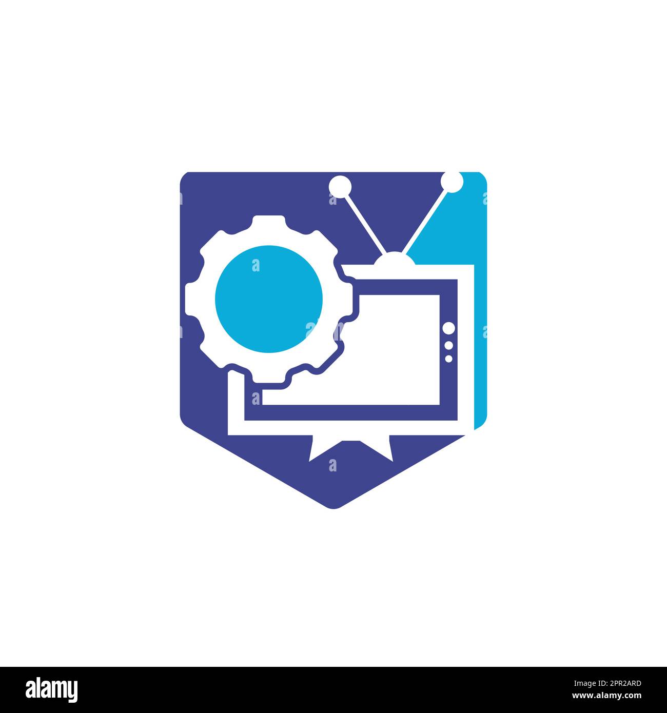 Television Gear vector logo design. TV repair logo. Television and ...