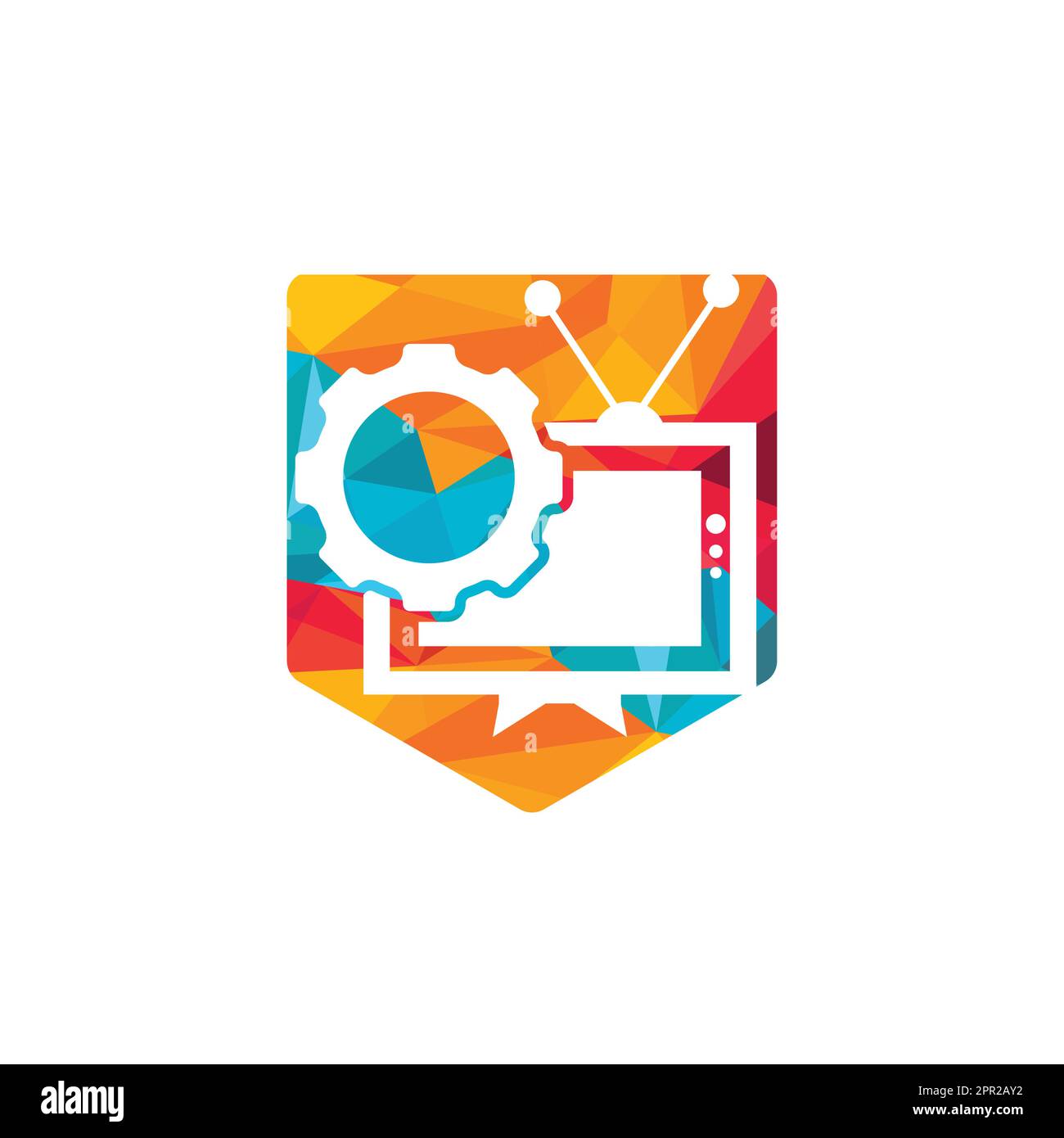 Television Gear vector logo design. TV repair logo. Television and ...