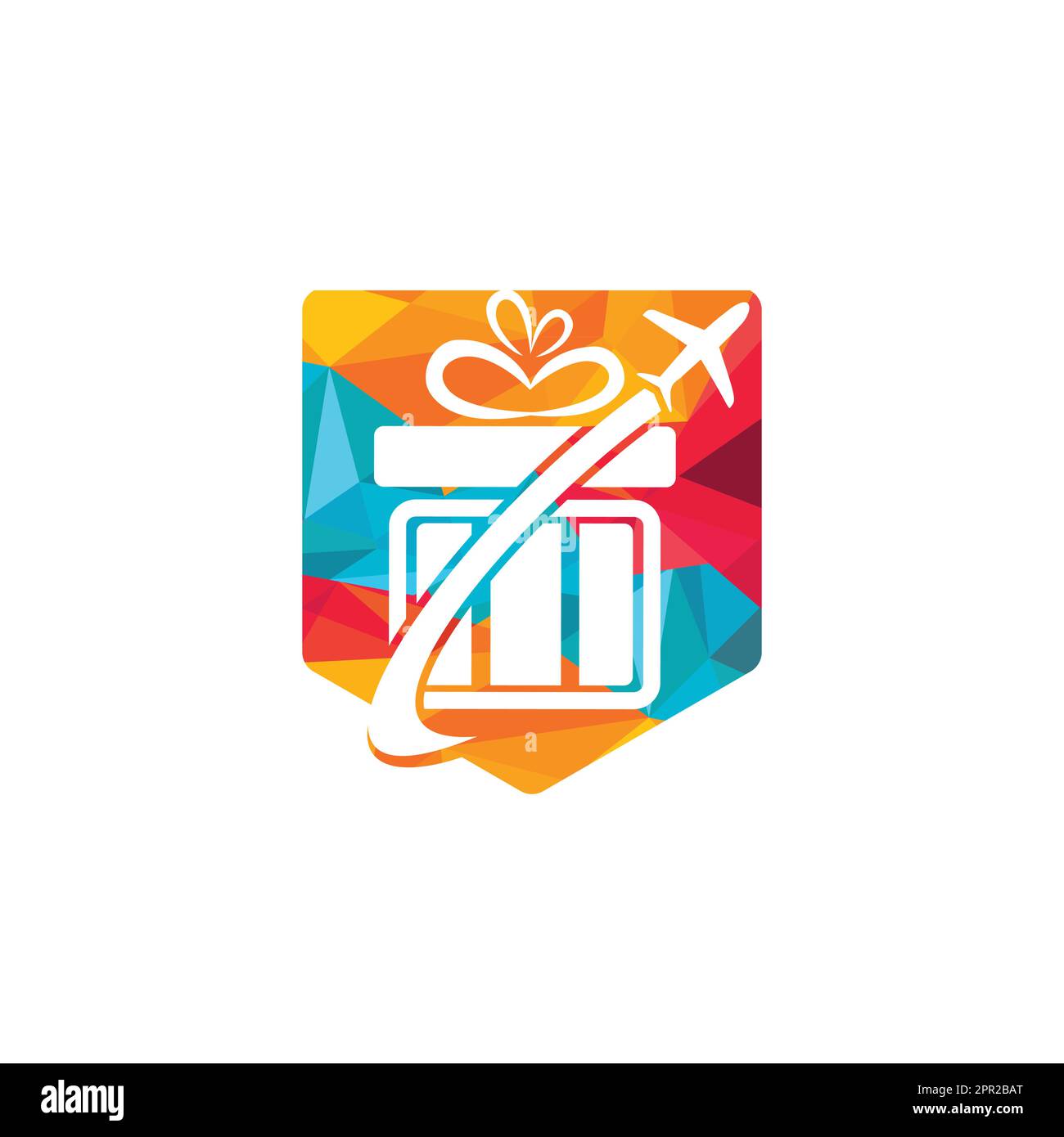 Travel gift vector logo design. Vector of gift and plane logo ...
