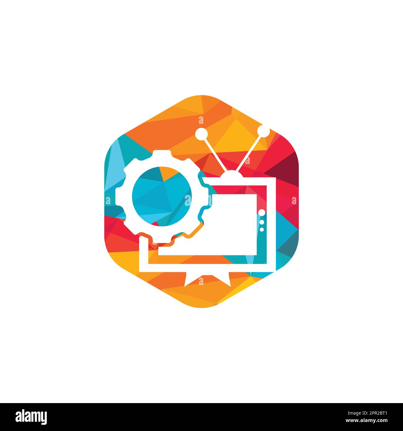 Television Gear vector logo design. TV repair logo. Television and ...