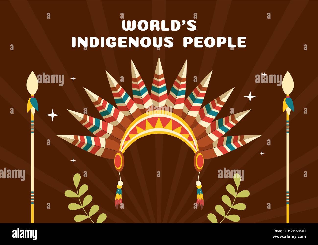 Worlds Indigenous Peoples Day on August 9 Hand Drawn Cartoon Flat ...