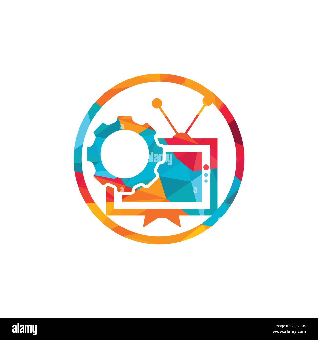 Television Gear vector logo design. TV repair logo. Television and ...